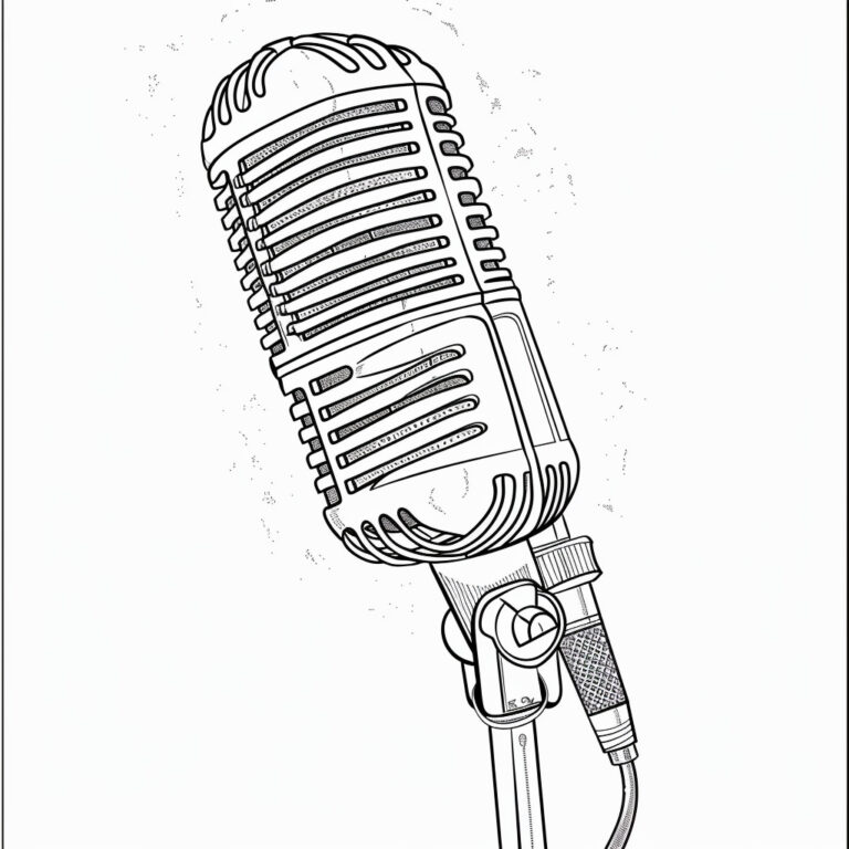 23 Microphone Coloring Pages for Kids - Free Printables