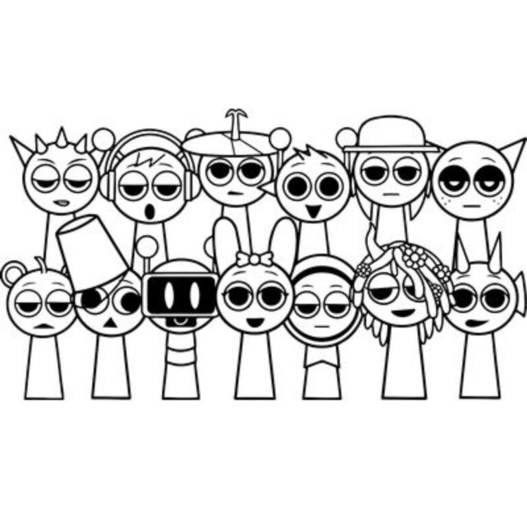 34 designs Sprunki Coloring Pages - Download, Print and Color!