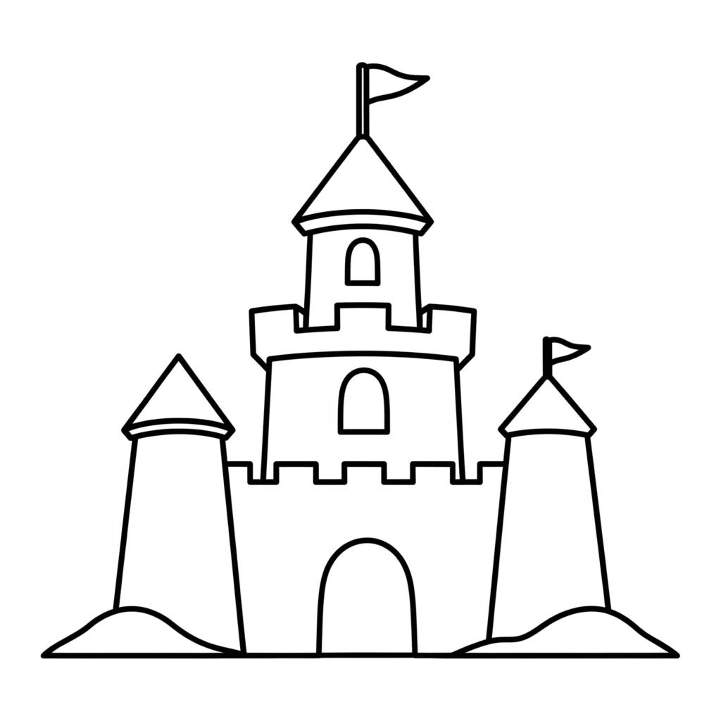 22 disegni castello di sabbia da colorare - Disegnidacoloraremondo