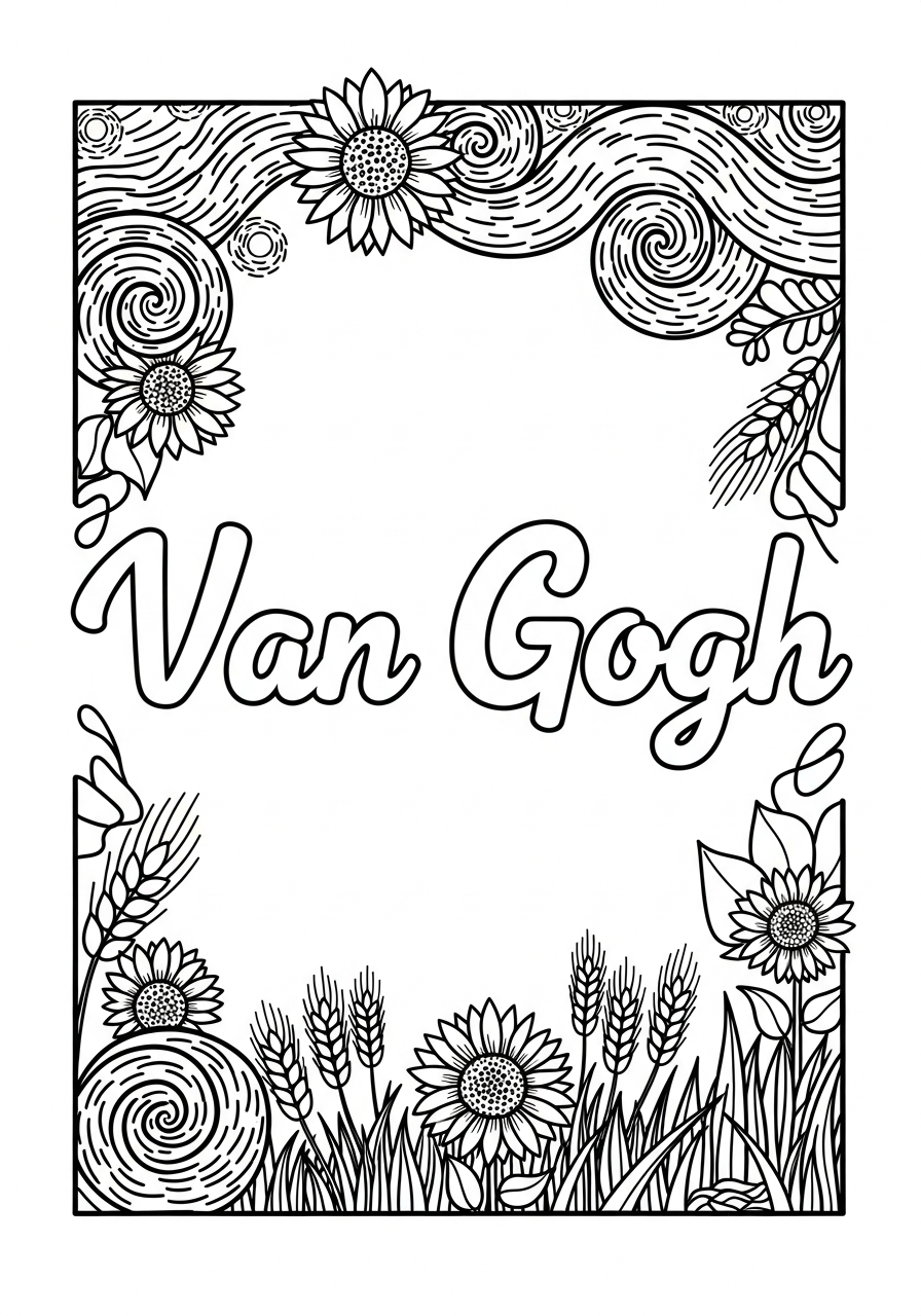 19 dibujos para colorear de Van Gogh (PDF, imprimir y colorear online)