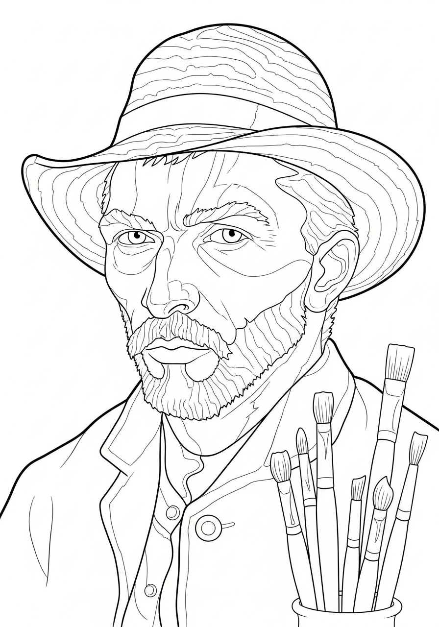 19 dibujos para colorear de Van Gogh (PDF, imprimir y colorear online)