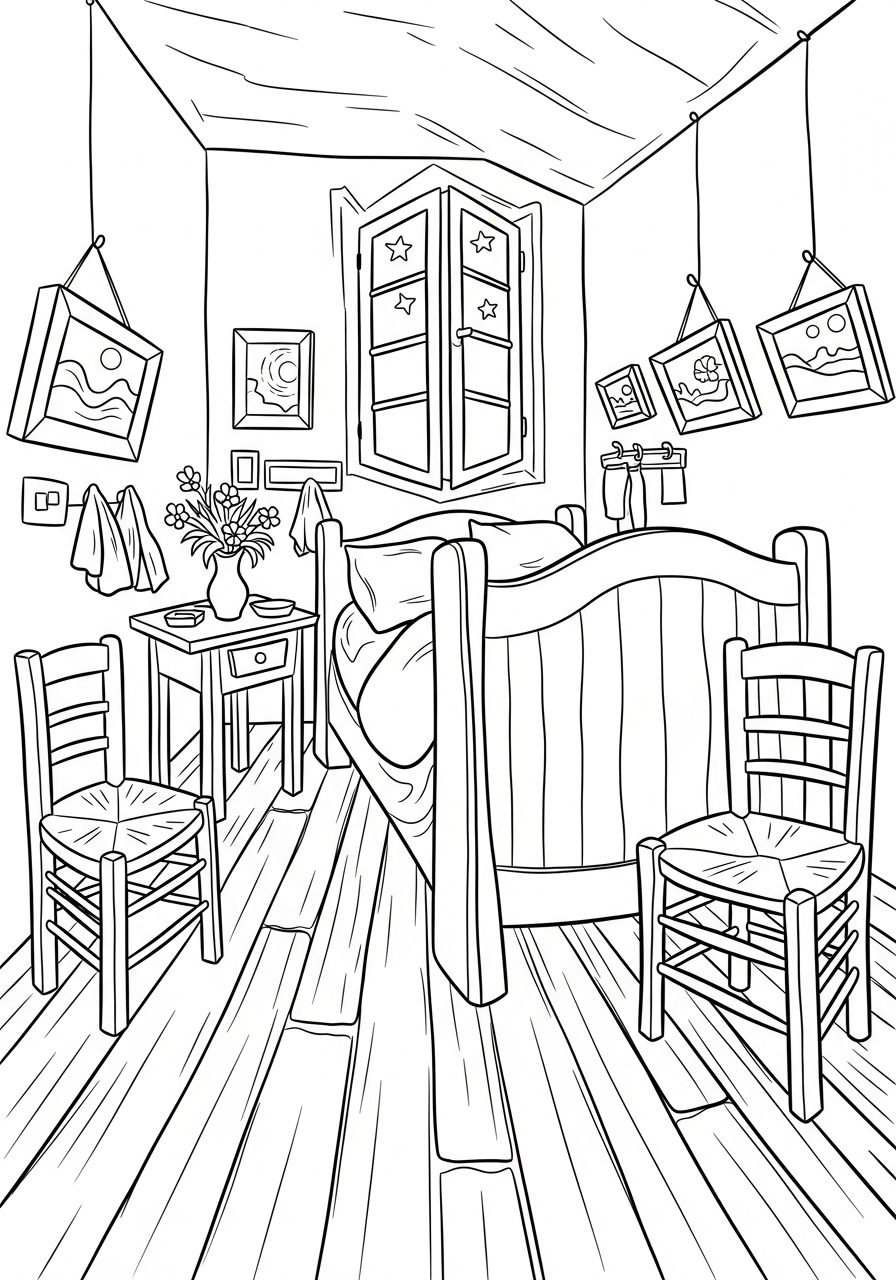 19 disegni Van Gogh da colorare - PDF, stampa e colori online