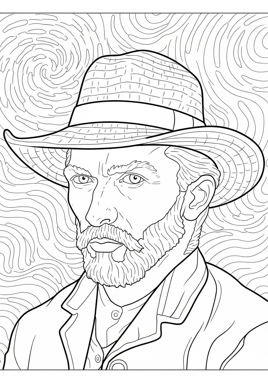 19 disegni Van Gogh kolorowanki - PDF, stampa e colori online