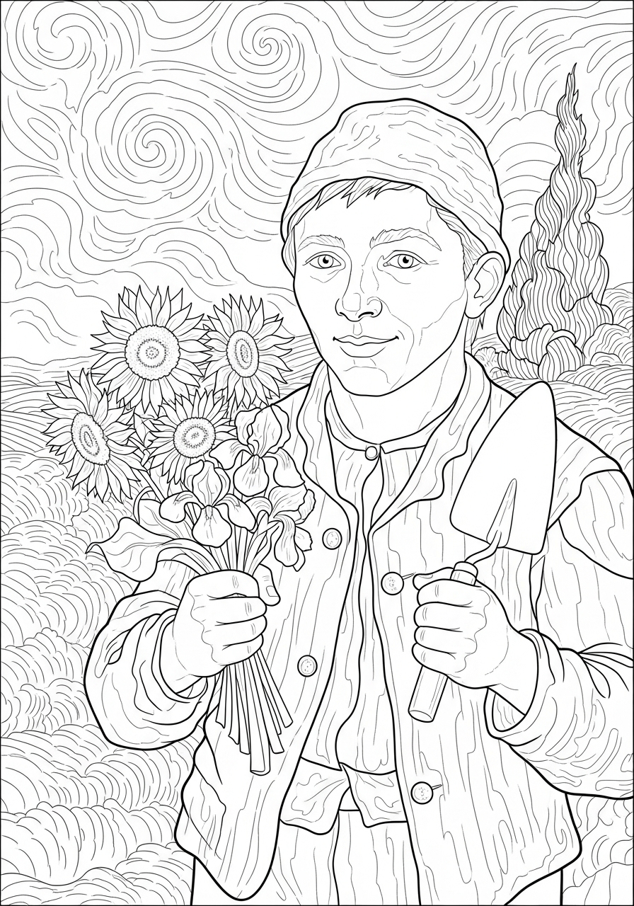 19 Van Gogh Coloring Pages - PDF, Print, and Color Online